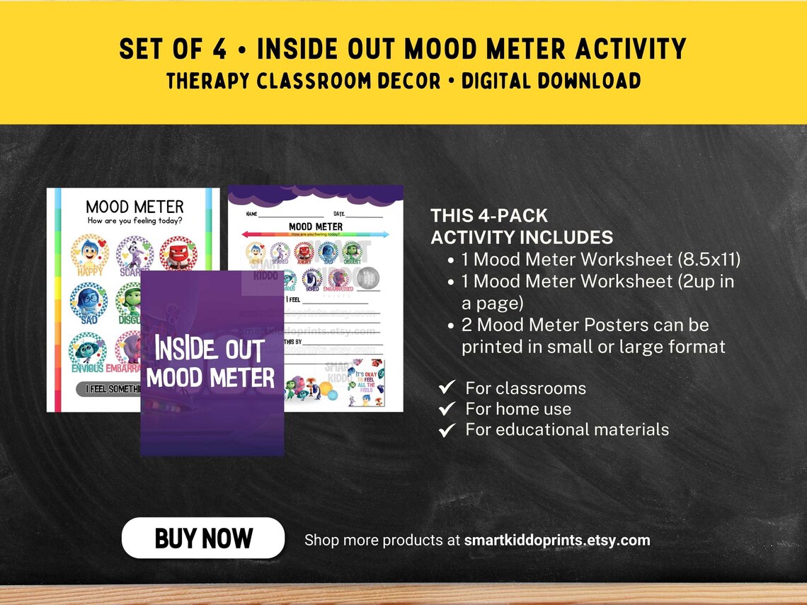 Inside Out 2 Emotions Mood Meter Activity How Do You Feel Today SEL ...