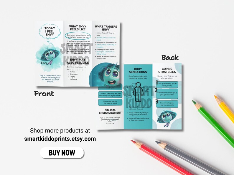 Inside Out 2 Emotions Leaflet Feelings Guide ENVY SEL Emotional ...