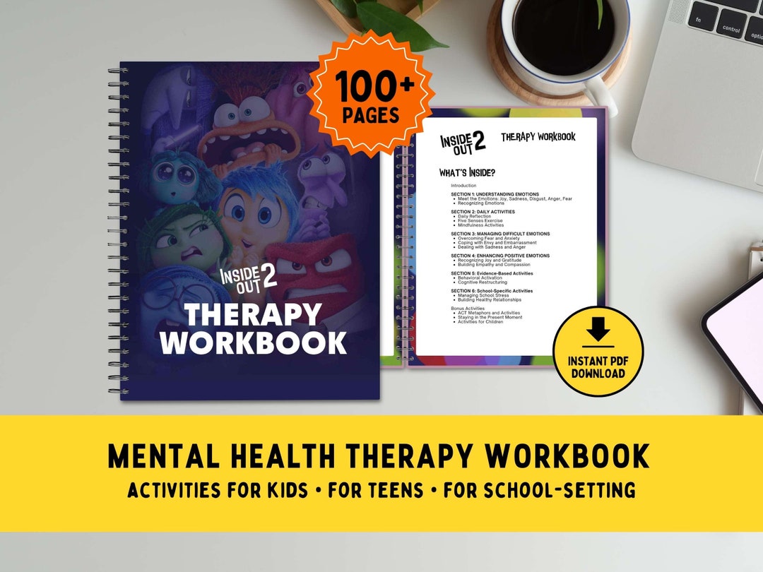 Inside Out Mental Health Therapy Worksheet for Kids Teen Journal School ...