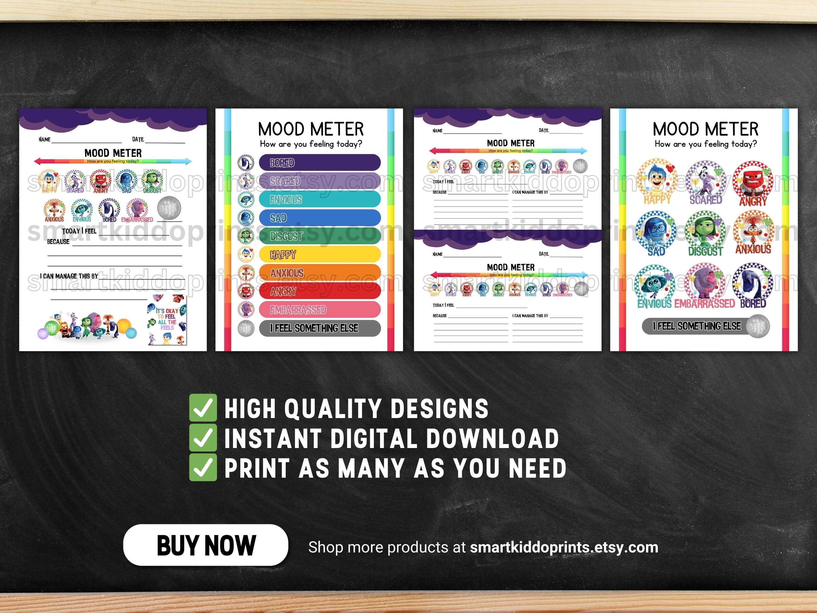 Inside Out 2 Emotions Mood Meter Activity How Do You Feel Today SEL ...