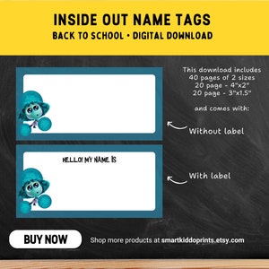 40 Inside Out Name Tags Personalized Student Name Tags Back to School ...