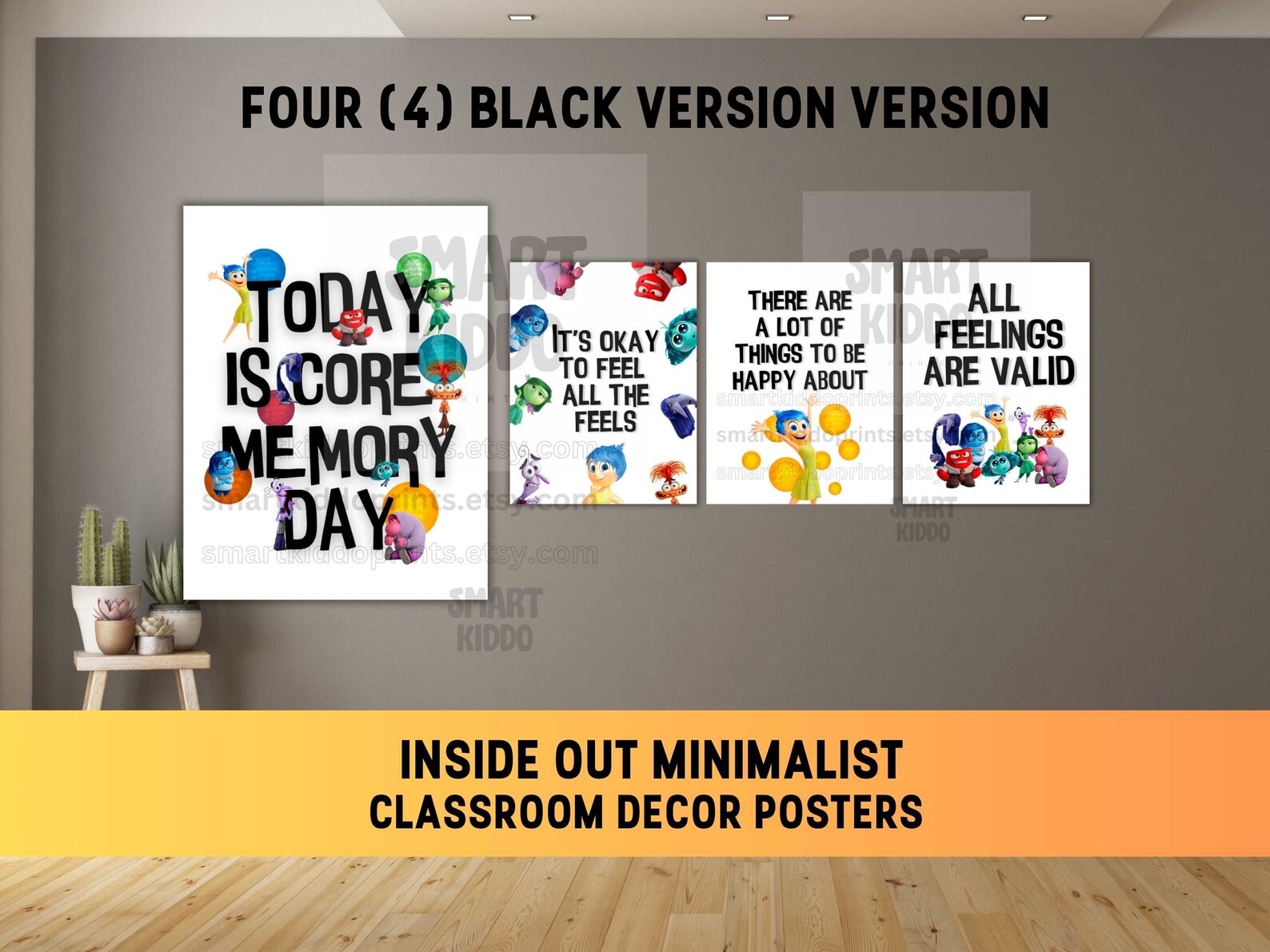Inside Out 2 Classroom Poster Printable 10-pack Minimalist Theme Inside ...