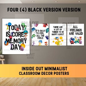 Inside Out 2 Classroom Poster Printable 10-pack Minimalist Theme Inside ...