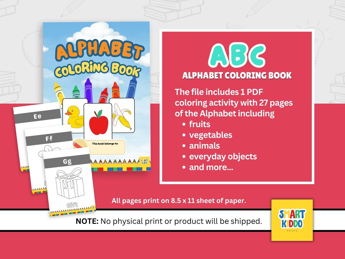 Morning Menu Alphabet Coloring Book Kids Activity Ultimate Bundle ...