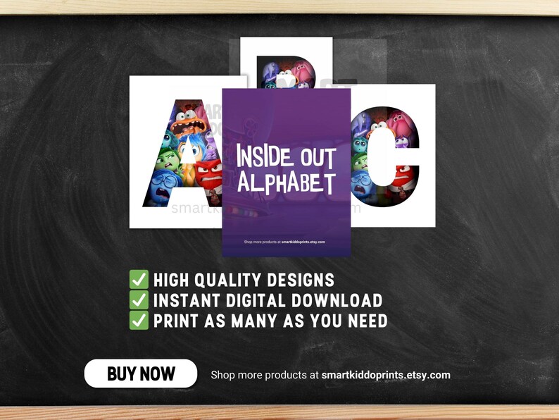 Inside Out Alphabet Classroom Decor Poster Learn Alphabet Inside Out ...