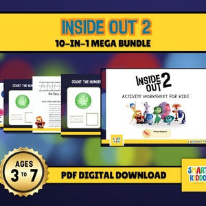 Inside Out 2 Emotions Regulation for Kids Activity Book Bundle Coloring ...