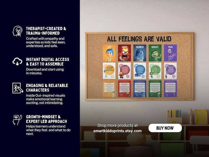 Inside Out Bulletin Board Coping Skills Kids Emotions Regulation ...