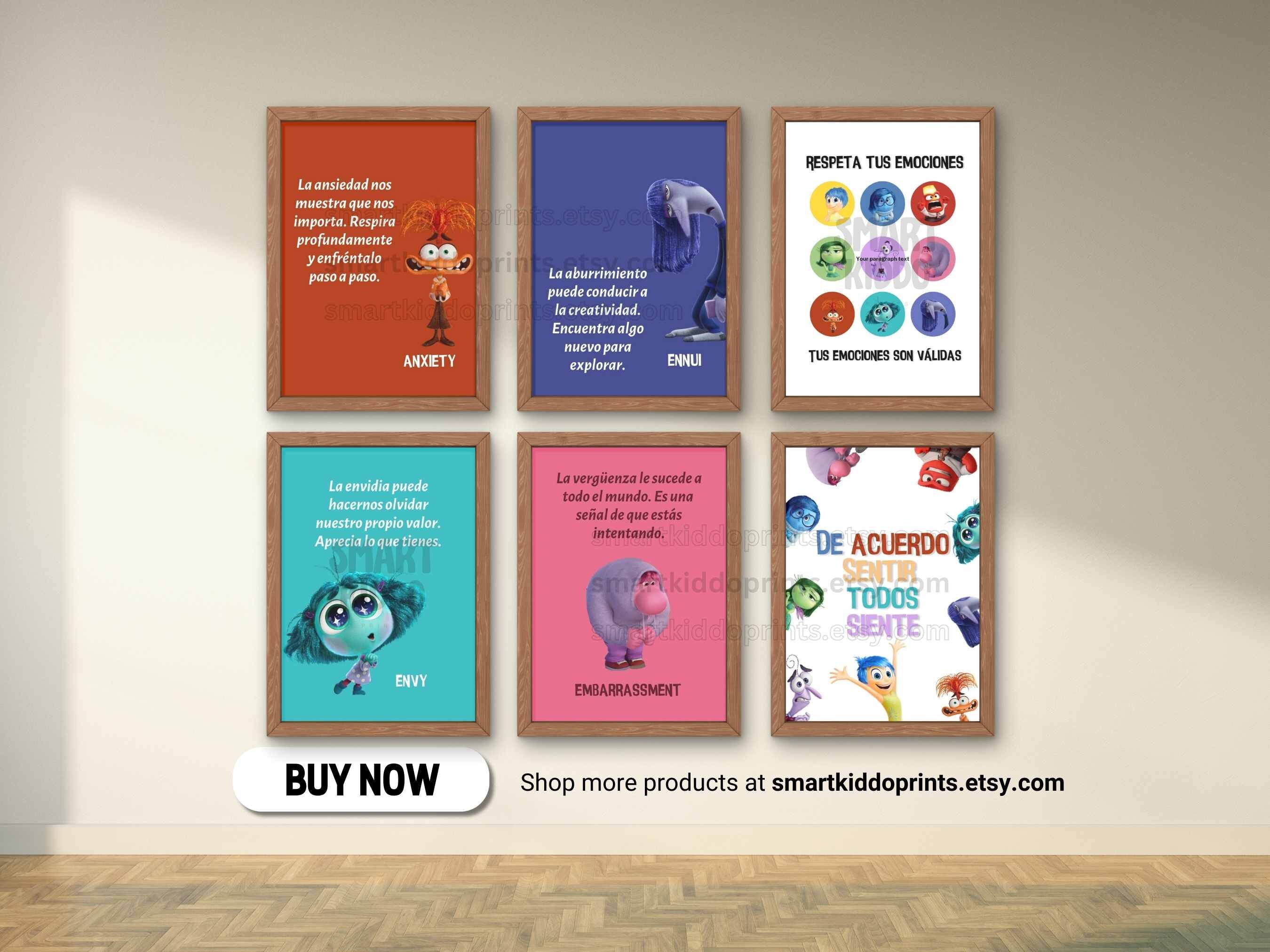 SPANISH Inside Out Emotions Wall Art Printable Classroom Decor Social ...