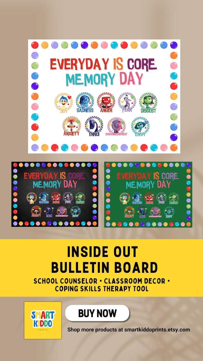 Inside Out 2 Bulletin Board Counselors Therapy Kit Classroom Bulletin