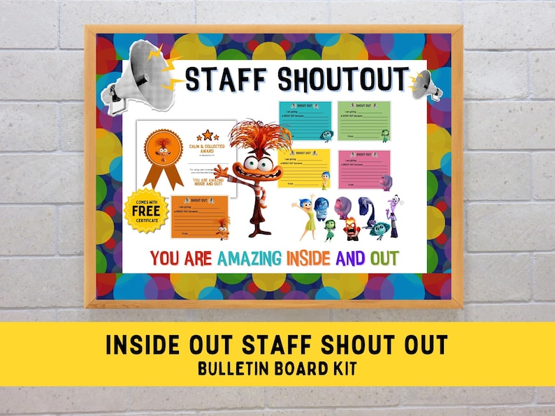 Inside Out Staff Shout Out Bulletin Board Kit | Positive Staff ...