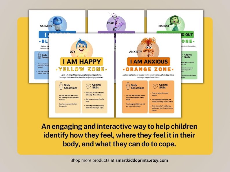 Inside Out 2 Zones of Regulation Poster Emotional Awareness Coping ...