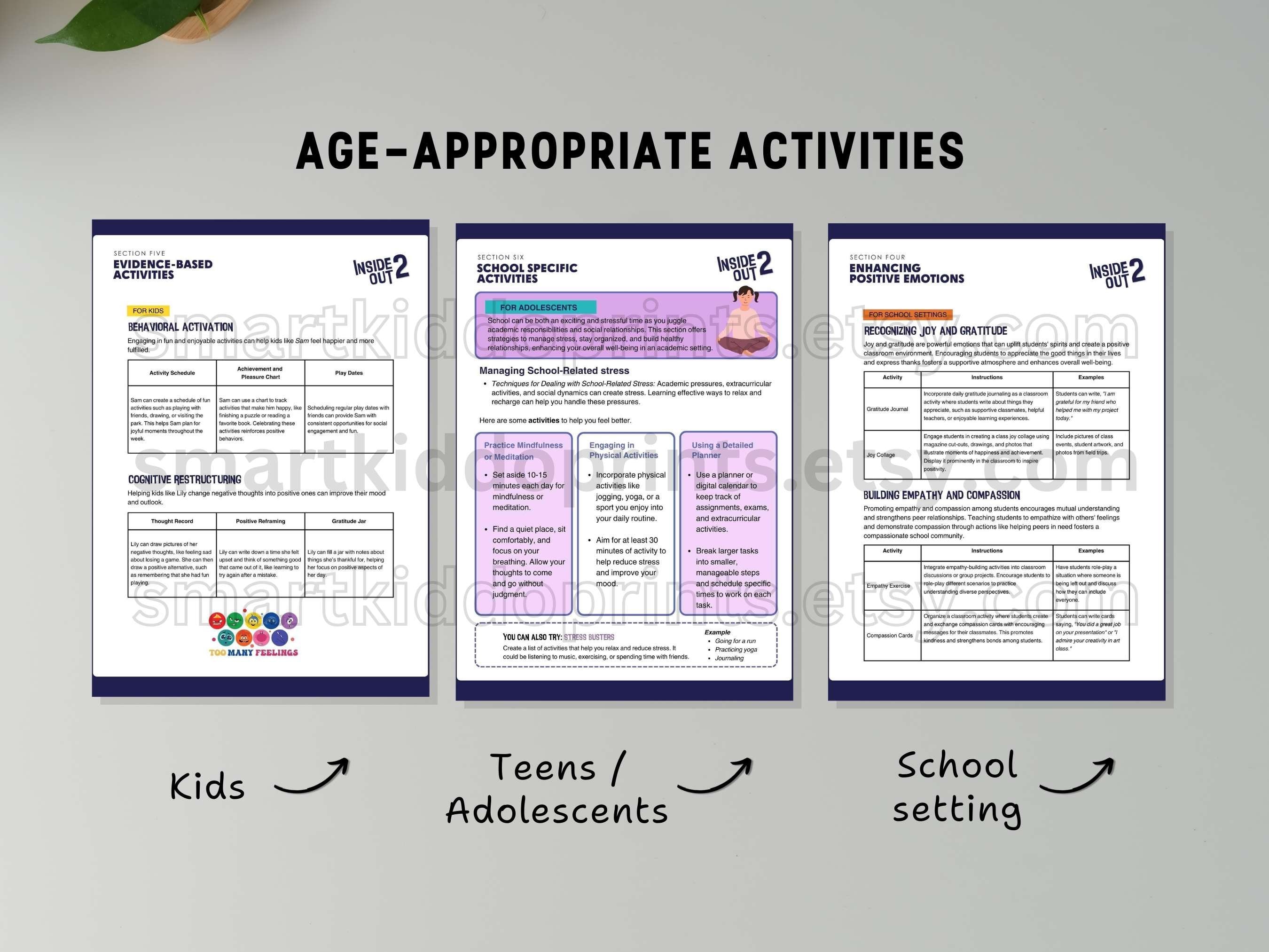 Inside Out 2 Therapy Workbook Emotions Worksheet Kids, Teens, School ...