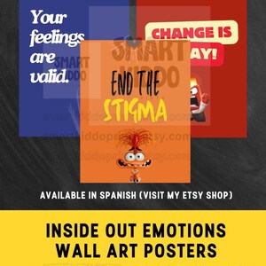Inside Out 2 Emotions Wall Art Printable Set of 10 Positive ...