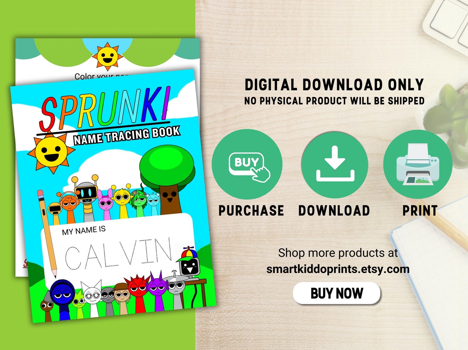 Sprunki Coloring Book Sprunki Kids Name Tracing Practice Activity ...