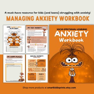 Managing Anxiety Worksheets for Kids Teen Anxiety Workbook Therapist ...