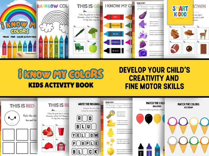 42 Pages Colors Learning Pack | Color, Trace, Sort & Match | Homeschool ...