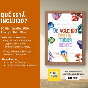 SPANISH Inside Out Emotions Wall Art Printable Classroom Decor Social ...