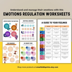 Inside Out 2 Emotions Regulation Feelings Worksheets Kids Coping Skills ...