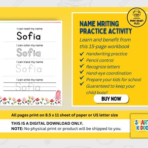 Custom Name Tracing Sheet Practice Name Writing Learn How to Write Name ...