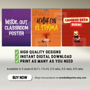 Spanish Inside Out 2 Pósters De Afirmaciones Positivas SEL Classroom ...