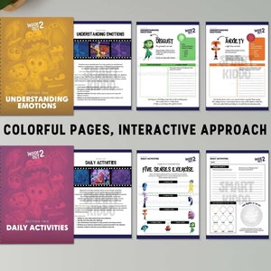 Inside Out 2 Therapy Workbook Emotions Worksheet Kids, Teens, School ...