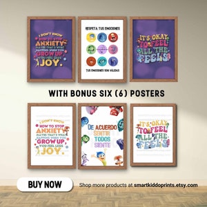 SPANISH Inside Out Emotions Wall Art Printable Classroom Decor Social ...