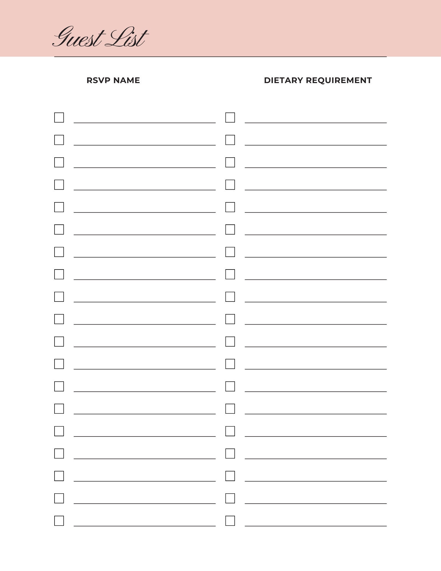 Dinner Party Checklist Printable PDF | Dinner Party Planner | Hostess ...