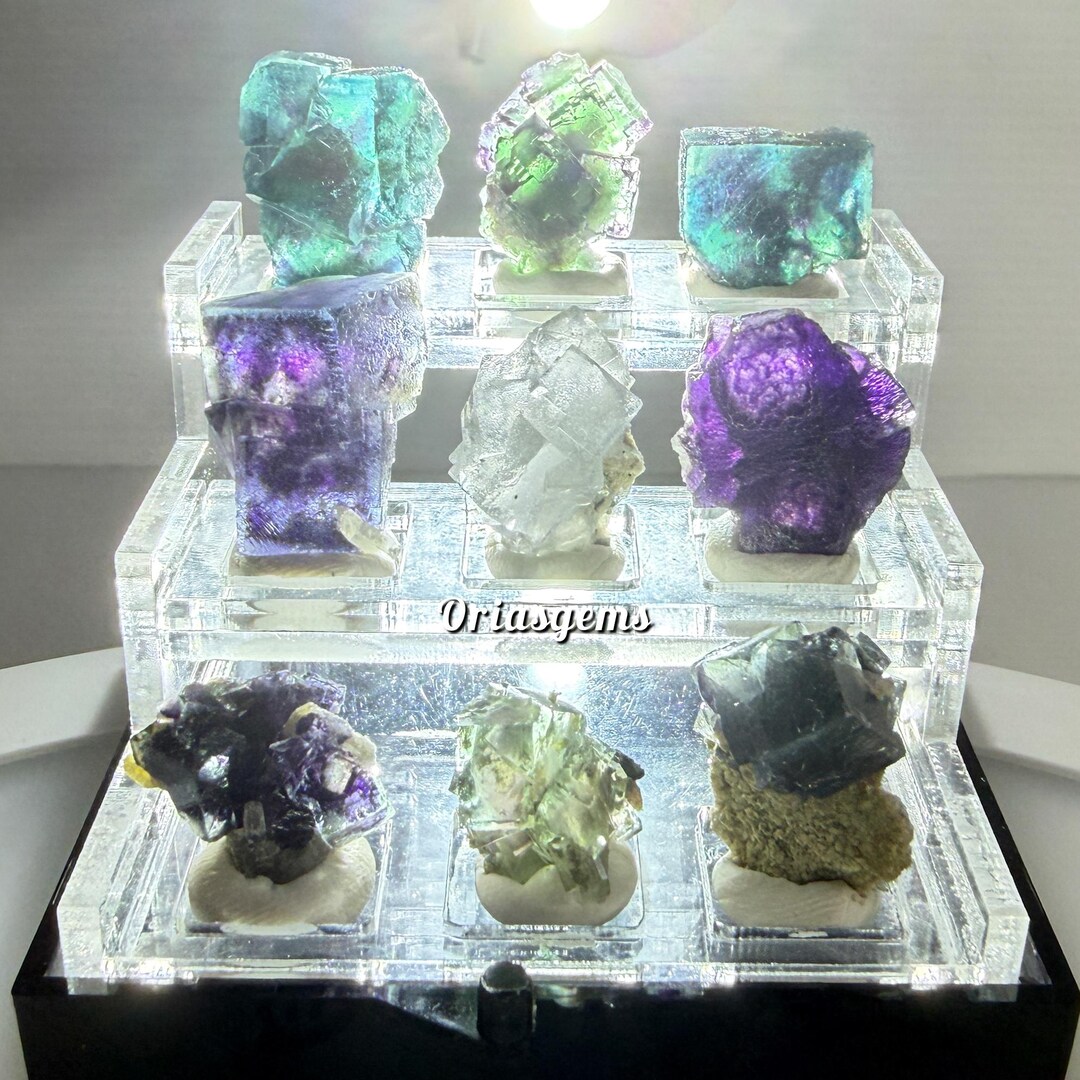 Violet Vert Blanc Phantom Butterfly X Cristal de fluorite avec ...