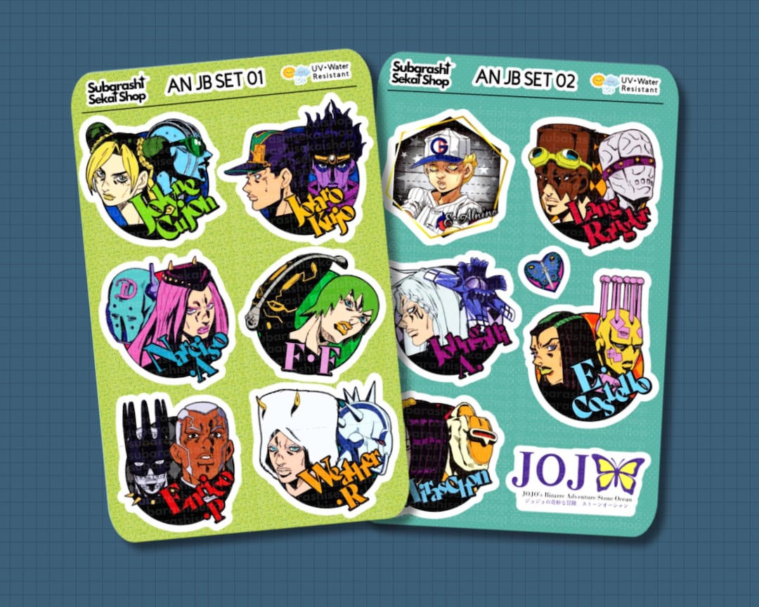 Sticker Anime Bizarre Adventure / Kawaii Chibi / Sticker Sheet / High ...