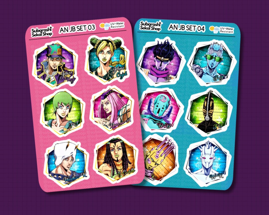 Sticker Anime Bizarre Adventure / Kawaii Chibi / Sticker Sheet / High ...