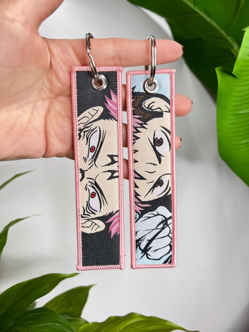 Anime Jet Tag Keychain • Double-sided Design Embroidered Jujut 04 - Etsy UK