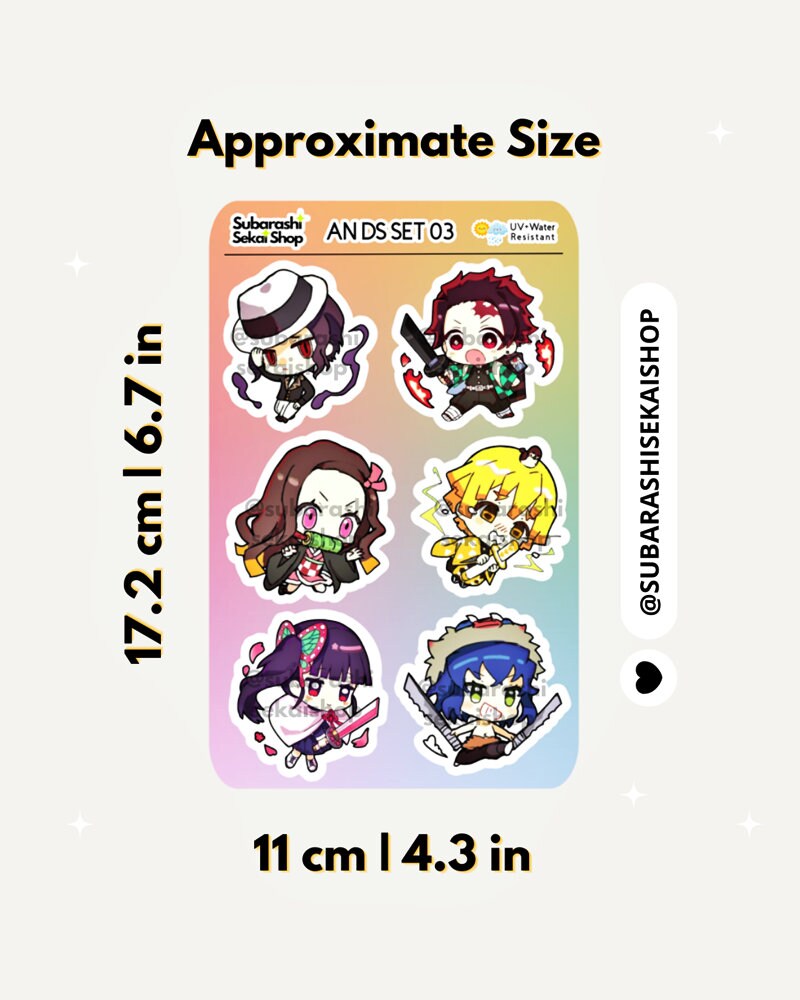 BUY 2 GET 3 Anime Demon Vinyl Sticker Sheet. UV and Water Resistant ...