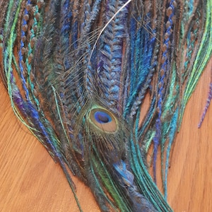 Custom Teal Blue Green Ombre Dreadlocks, Peacock Synth Dreads, Braids ...