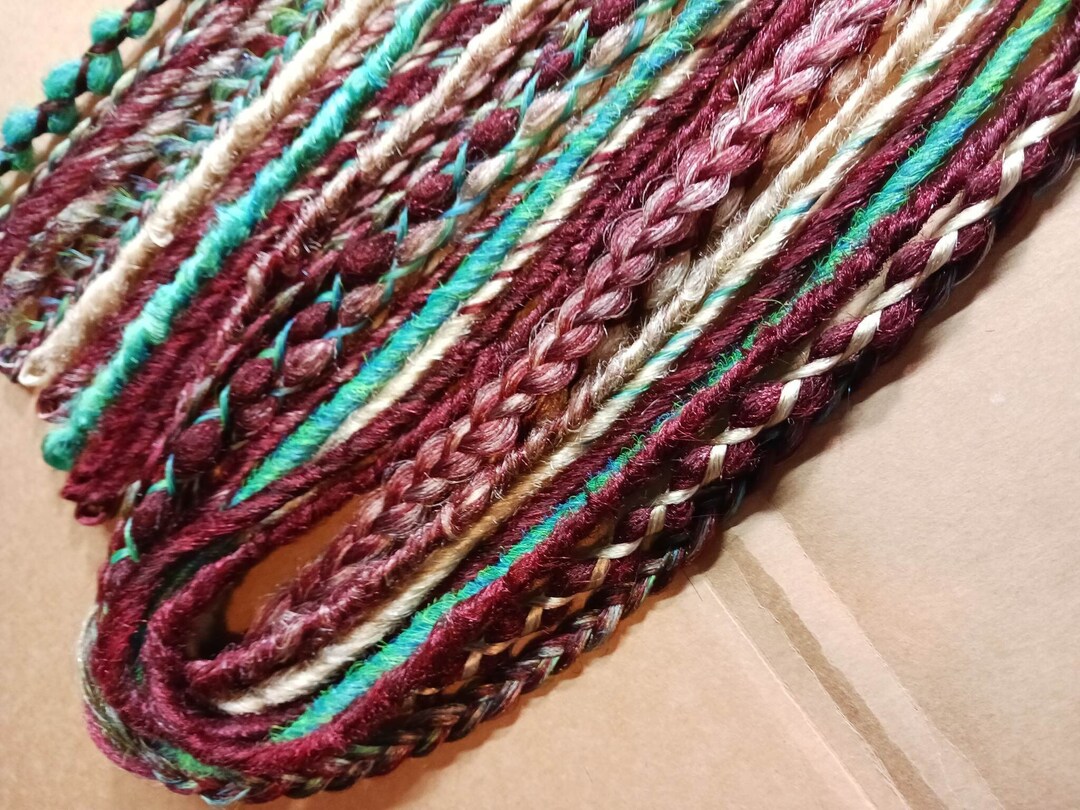 Custom Burgundy Blonde Teal Dreadlock Extensions, Synth Dreads, Braids ...