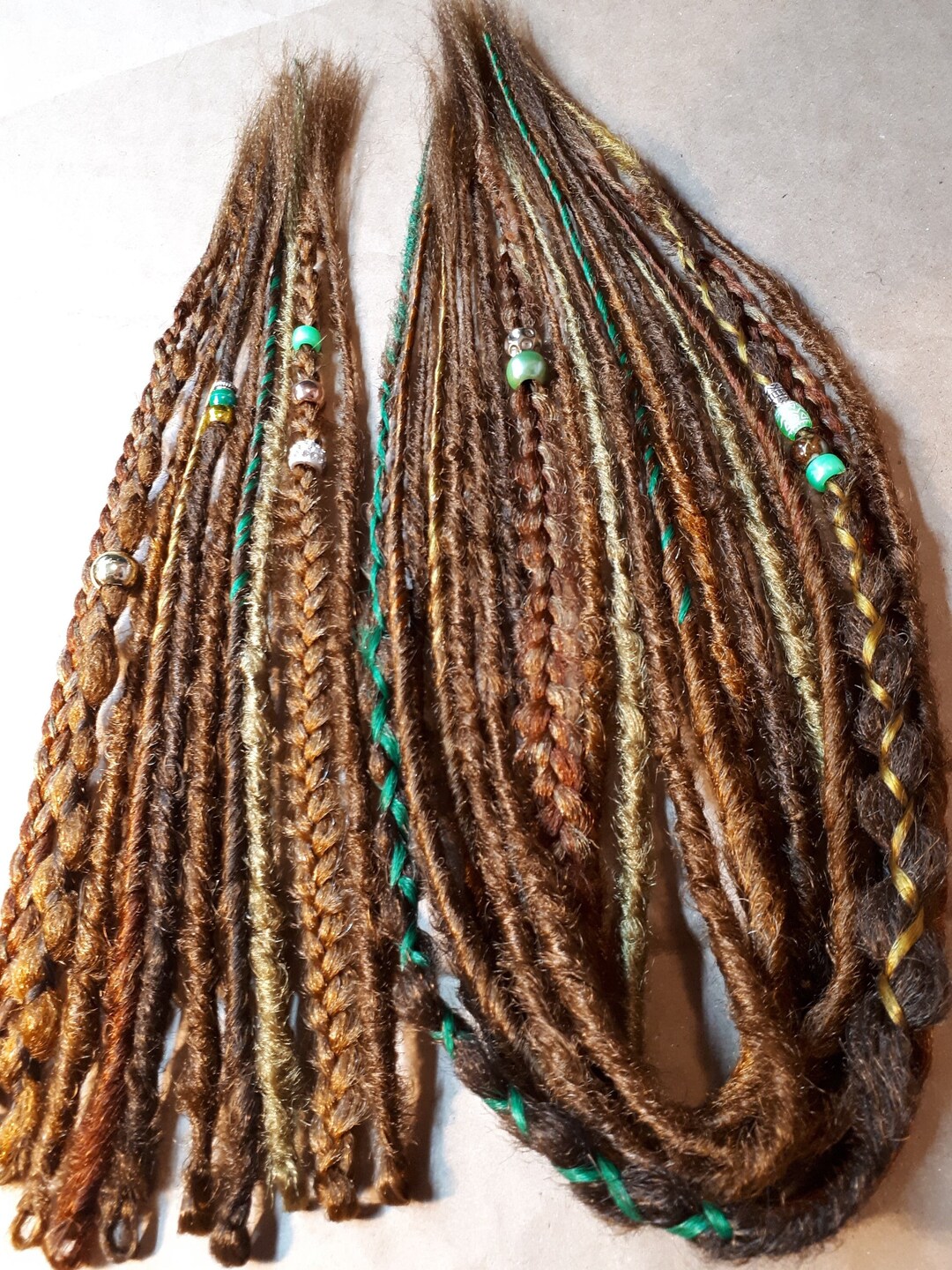 Custom Natural Brown Auburn Red Dreadlock Extensions, Synth Dreads ...