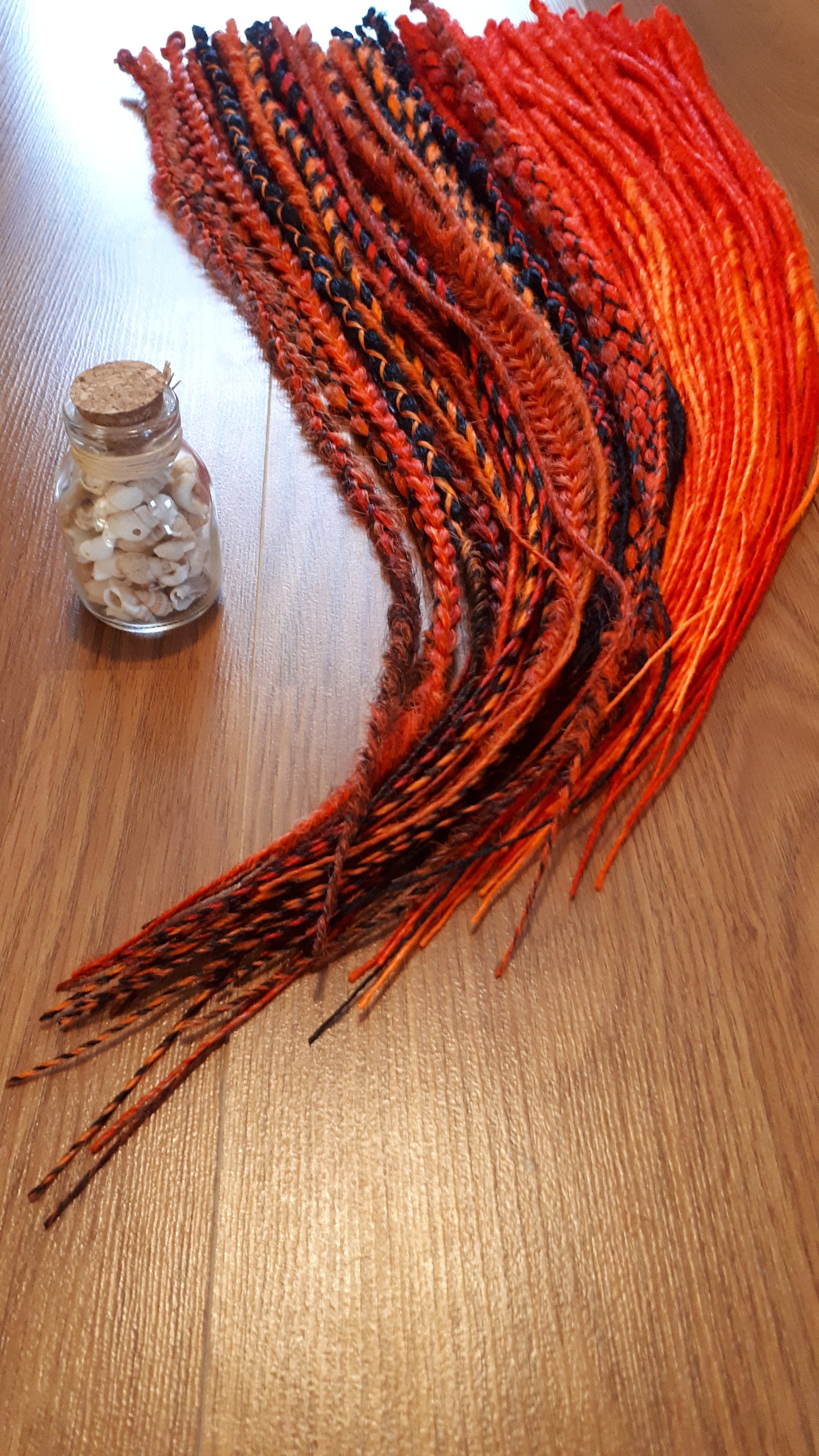 Custom Black Red Fire Dreads Full Set Synth Dreads Choose | Etsy