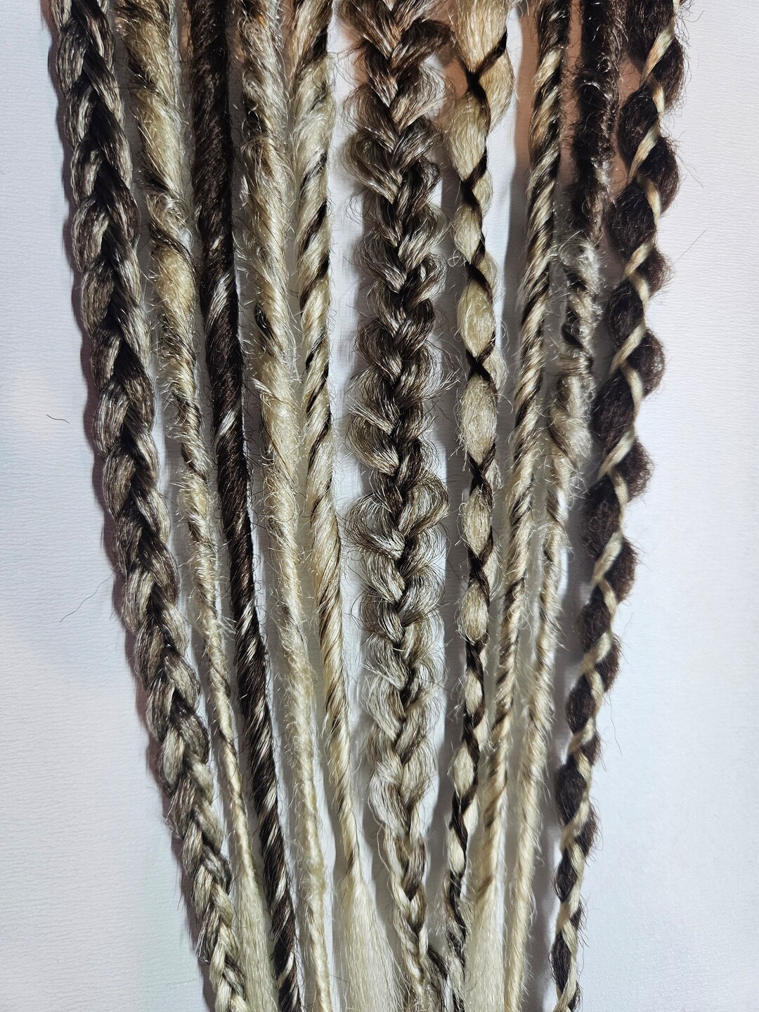 Premade Dreadlock Extensions Natural Medium Brown Ombre Light Blonde Se ...