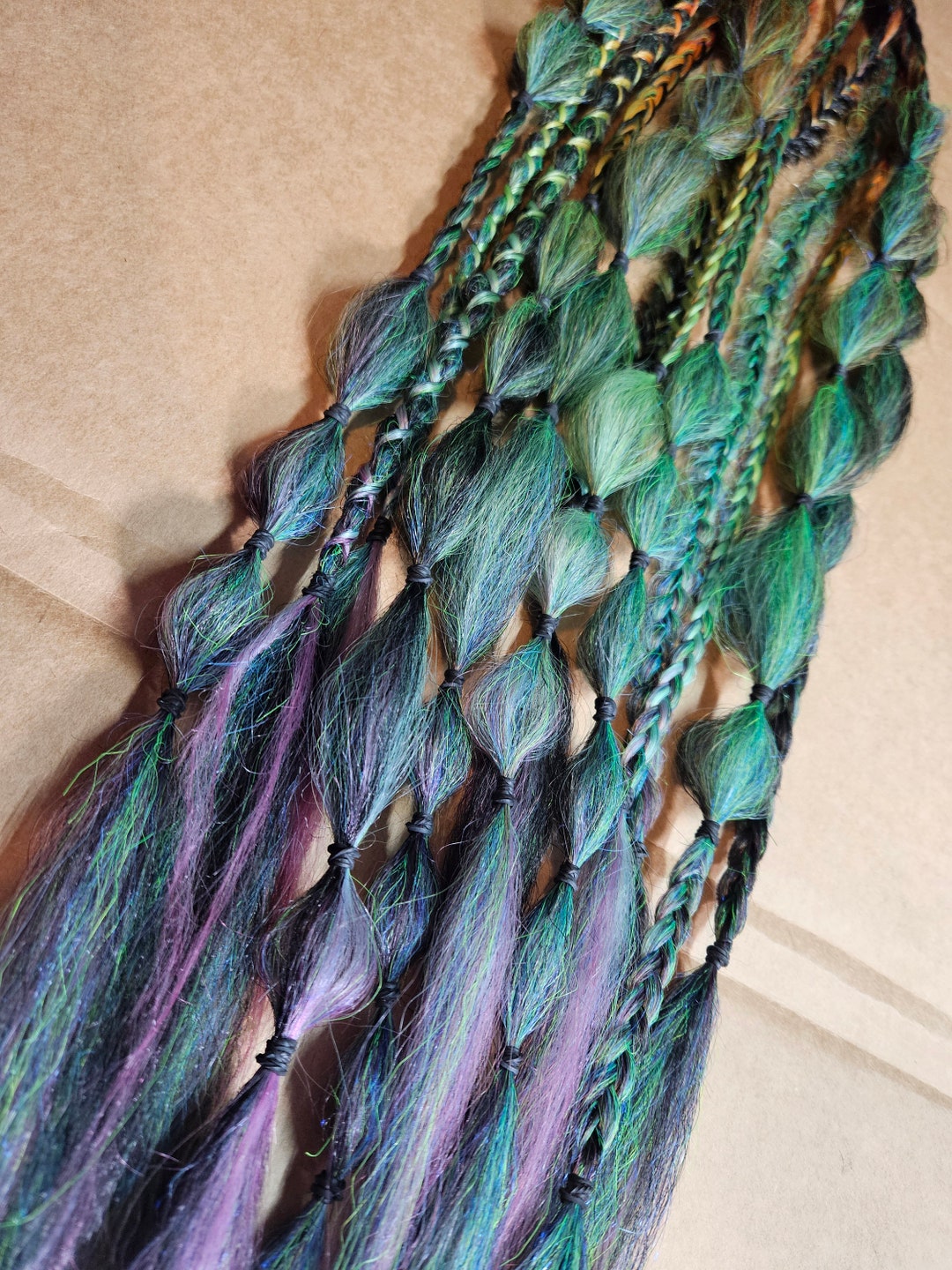 Ready to Ship Festival Hair Braids Dark Forest Rainbow Dreadlocks DE ...