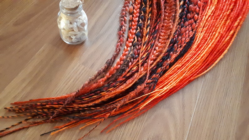 Custom Black Red Fire Dreads Full Set Synth Dreads Choose - Etsy