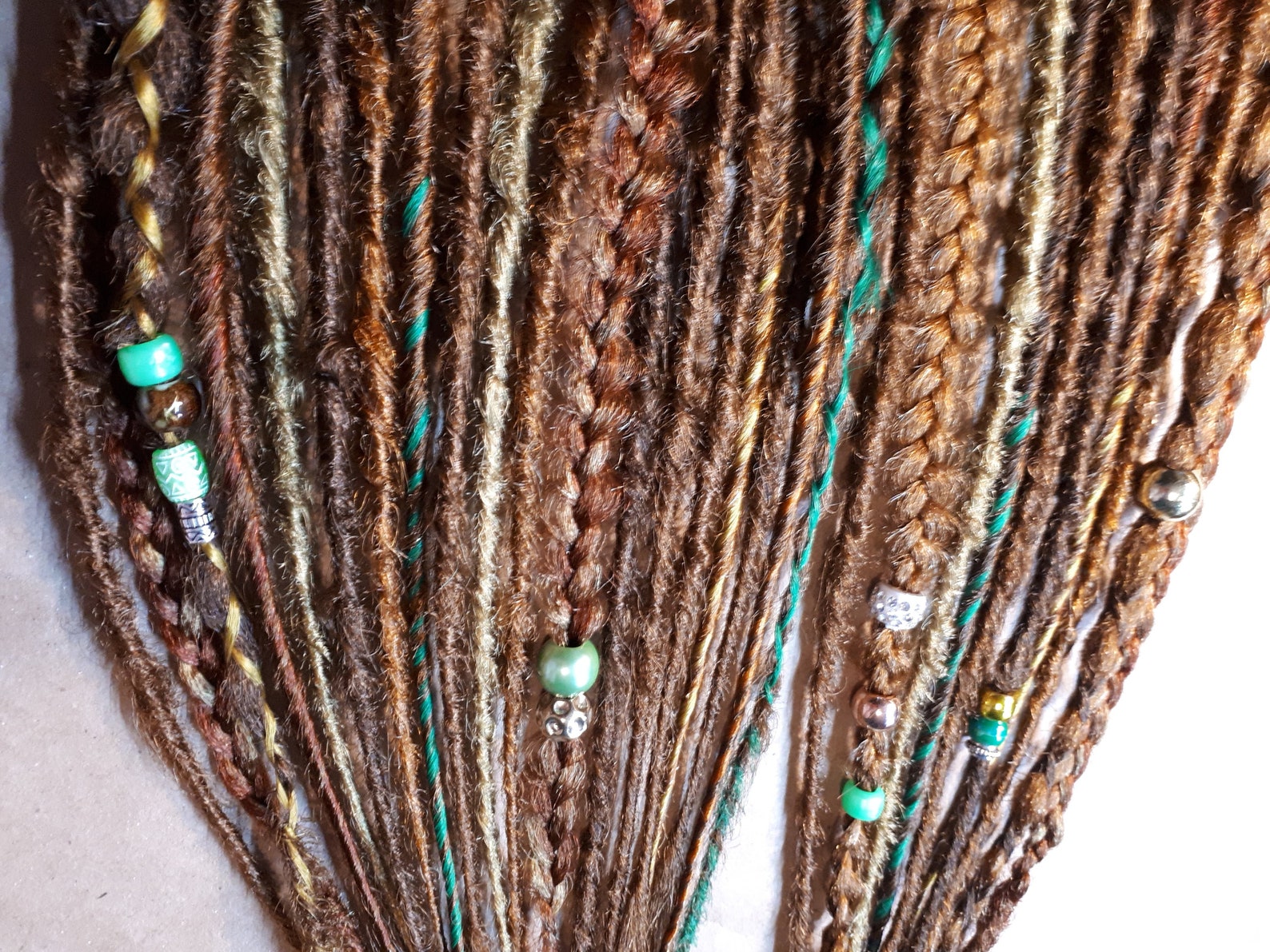 Custom Natural Brown Auburn Red Dreadlock Extensions Synth - Etsy