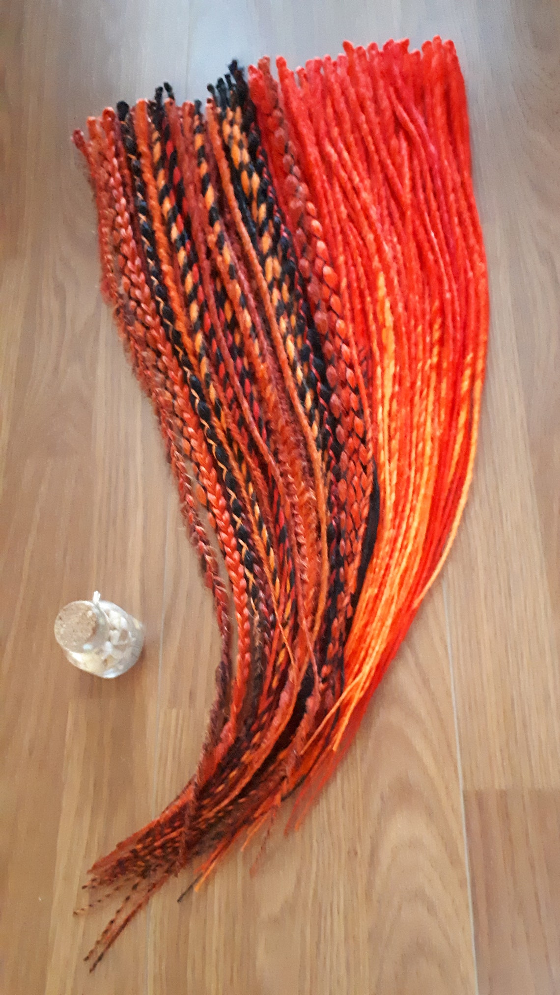 Custom Black Red Fire Dreads Full Set Synth Dreads Choose | Etsy