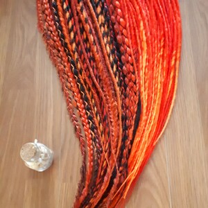 Custom Black Red Fire Dreads, Full Set Synth Dreads, Choose Your Length ...