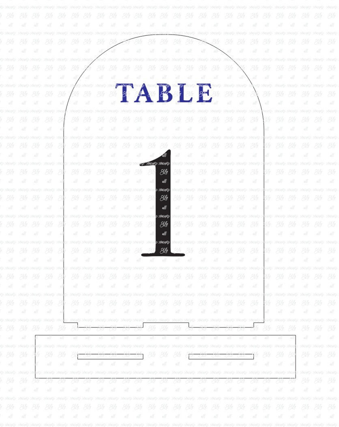 Wedding Table Numbers Rounded Top DIY SVG - Etsy