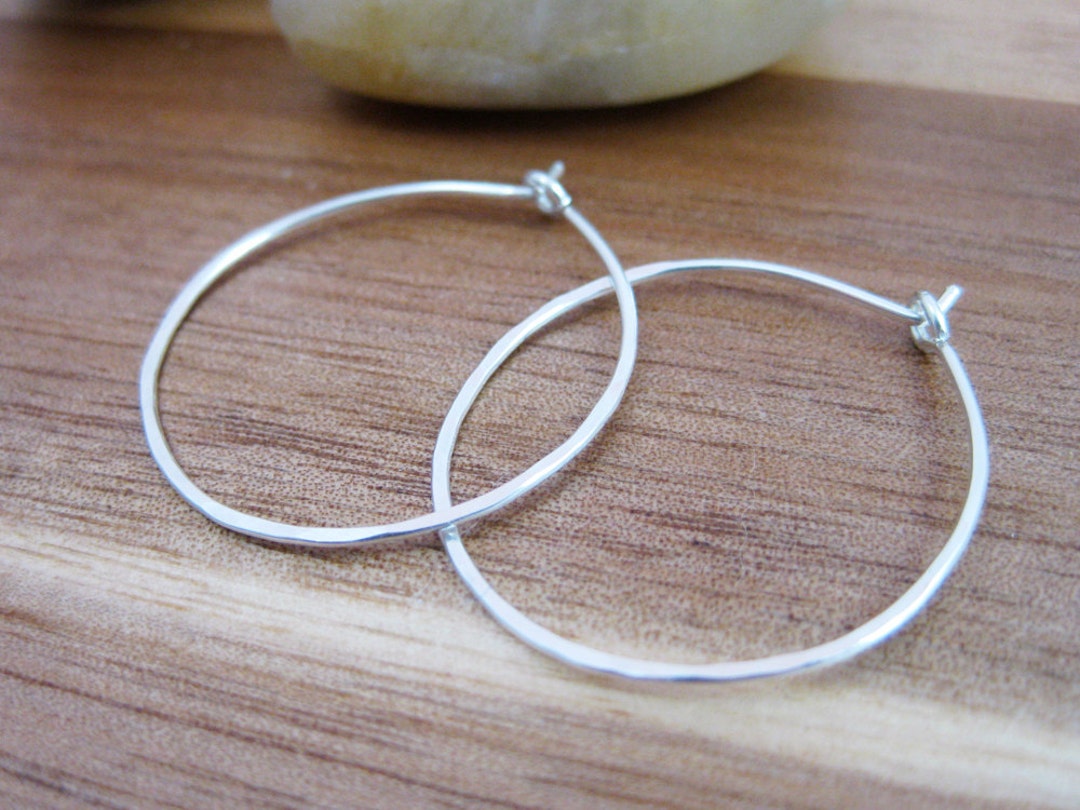 Sterling Silver 1 Inch Hoop Earrings - Etsy