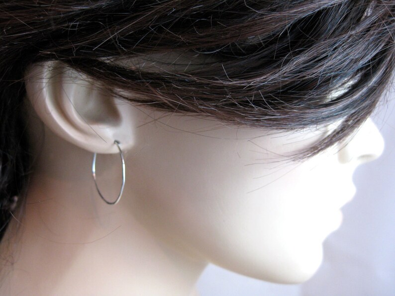 Sterling Silver 1 Inch Hoop Earrings - Etsy