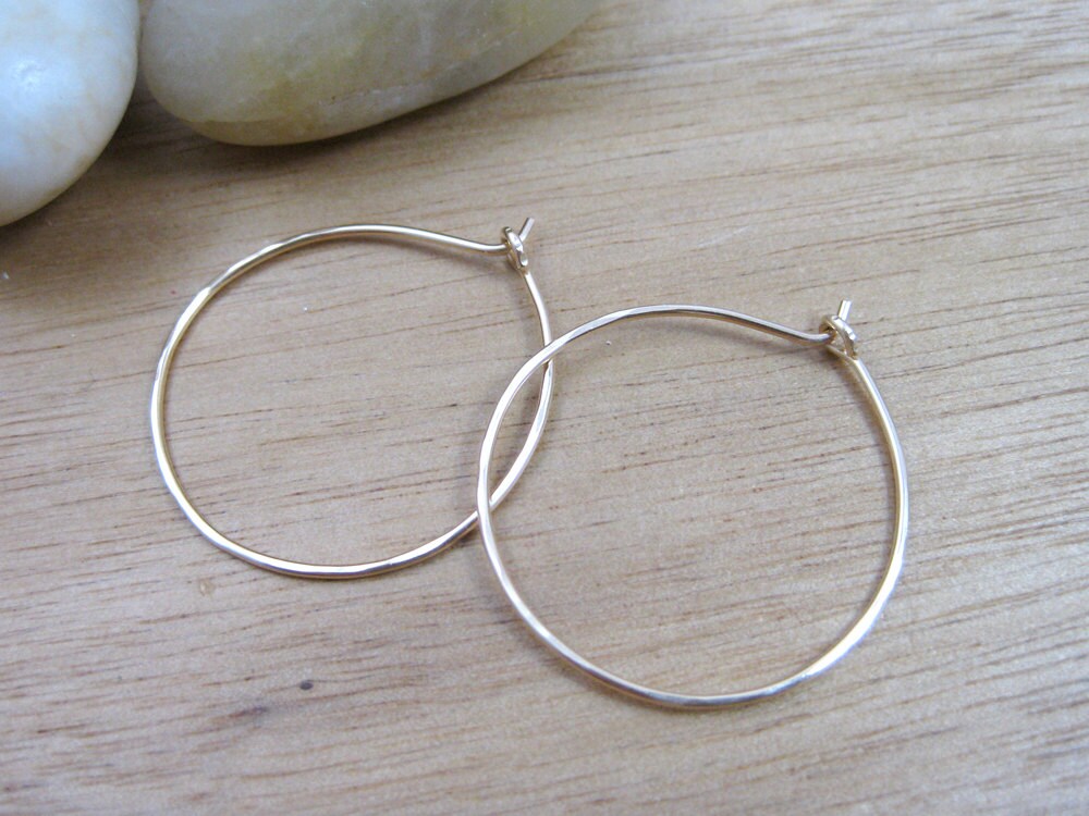 14 kt Gold Filled 1 Inch Hoop Earrings | Etsy