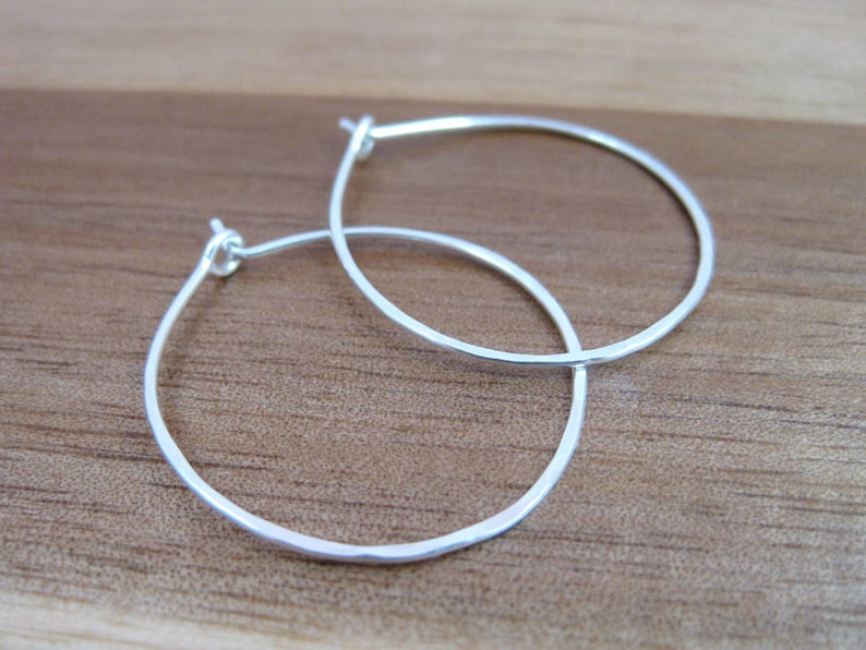 Sterling Silver 1 Inch Hoop Earrings - Etsy