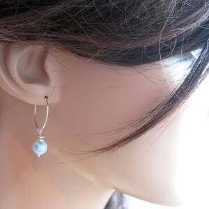 Larimar Sterling Silver Hoop Earrings - Etsy
