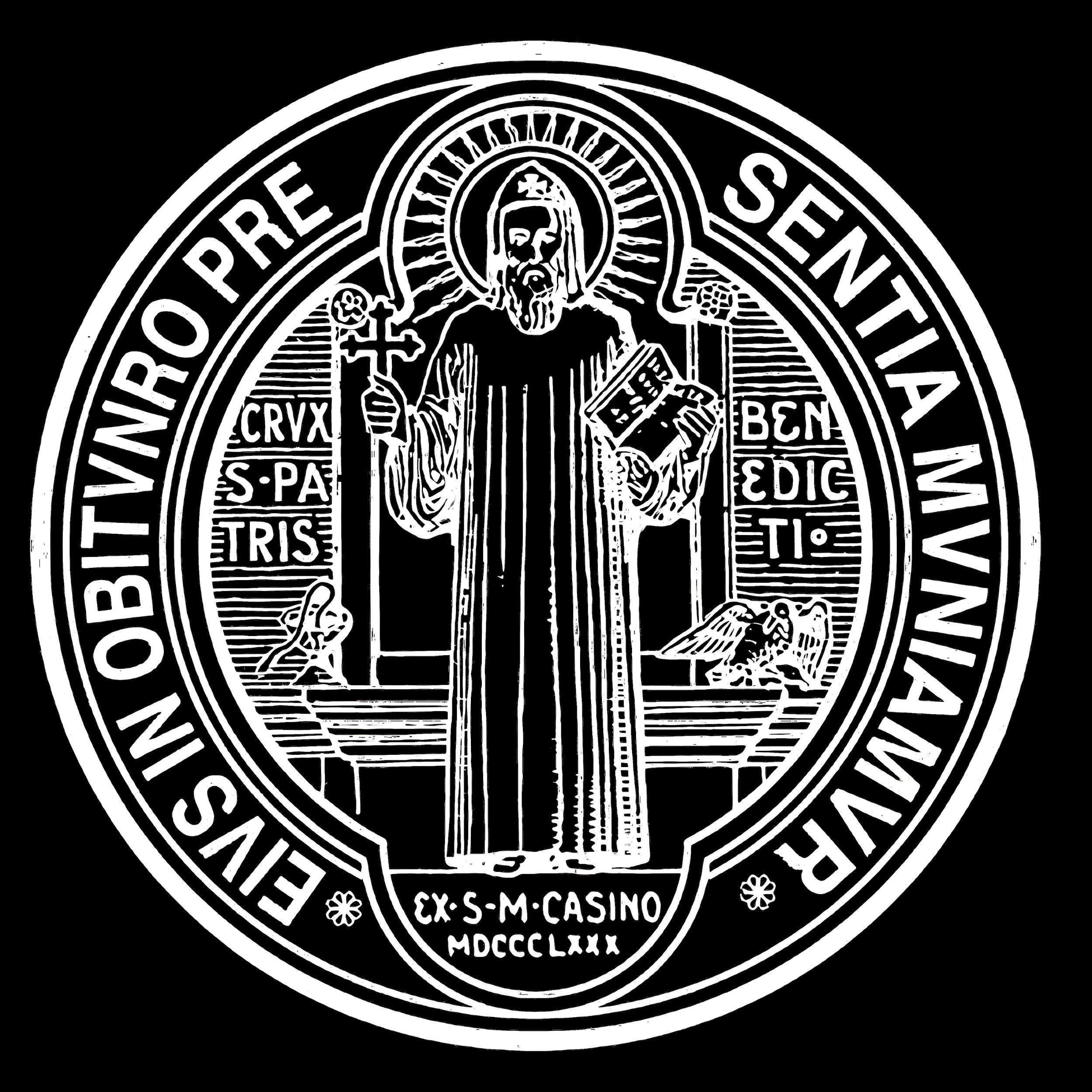 Saint Benedict Metal White Outline and Black Outline. - Etsy