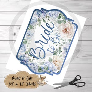 Bride to Be Chair Sign, Bridal Shower Sign, Printable, Blue Ivory ...